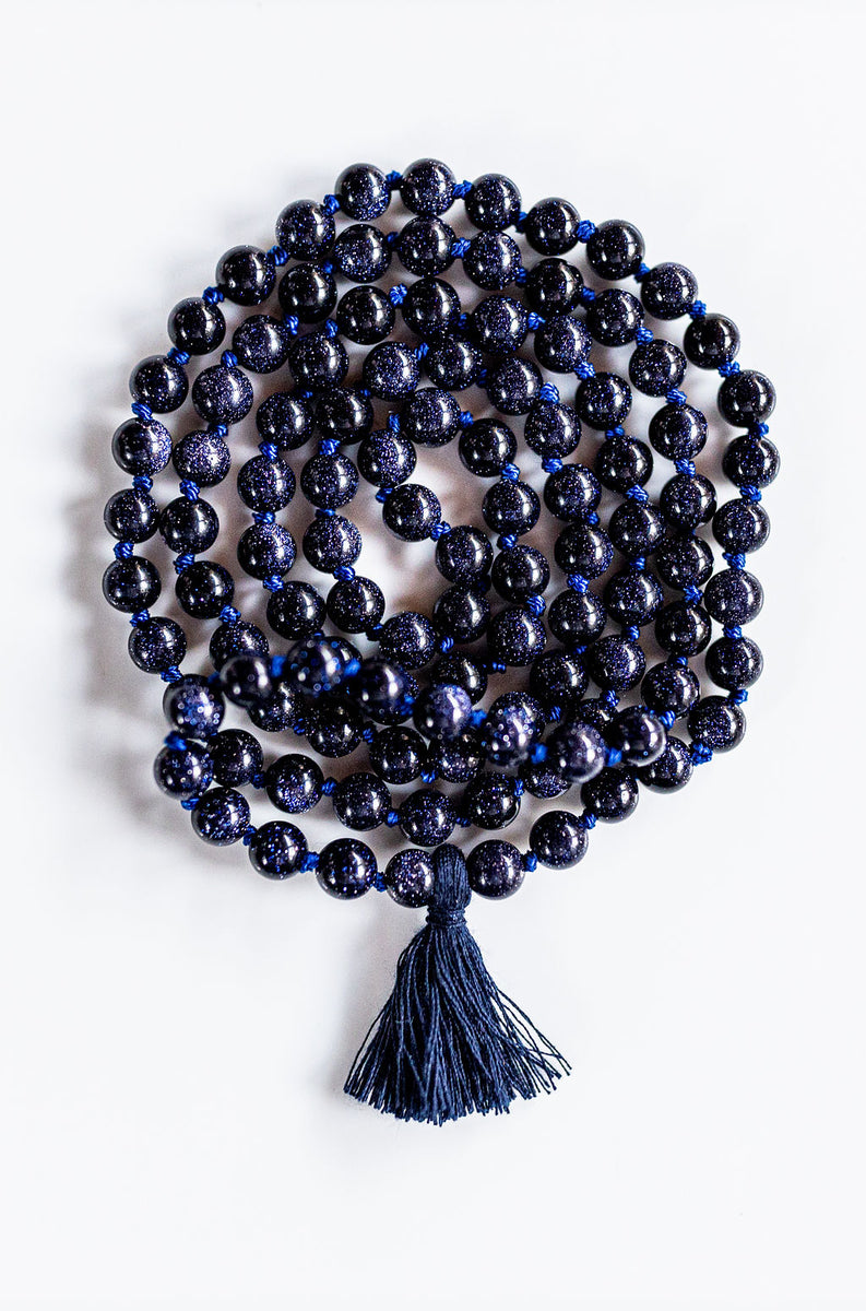 Blue Sandstone Short Tassel Mala – Kuratif Mala